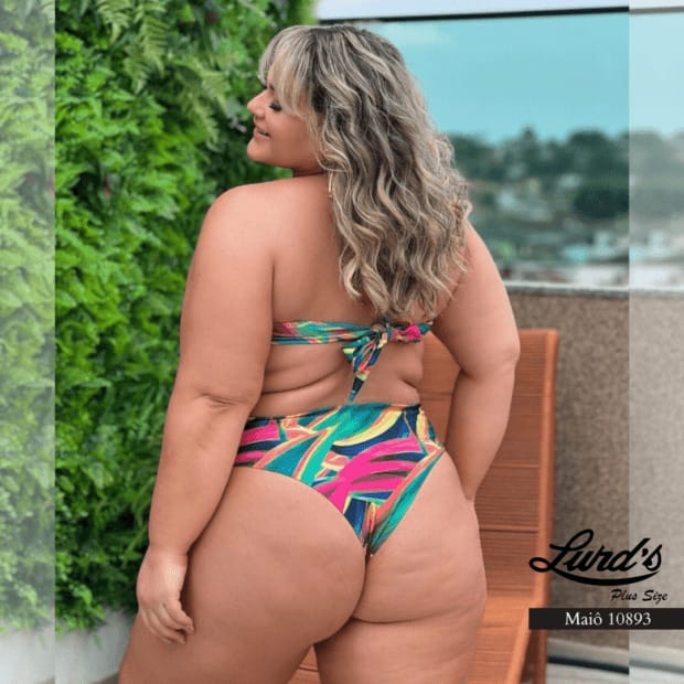 Maiô Plus Size Engana Mamãe Estampa Verde Loja Lurds Plus Size